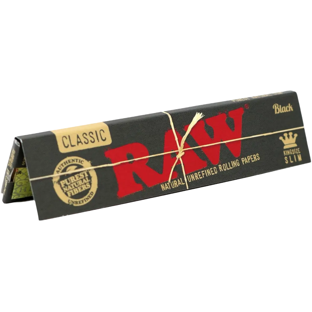 🖤 RAW Classic Black Rolling Papers 👑 King Size Slim Box 📦 - VaporWeeds